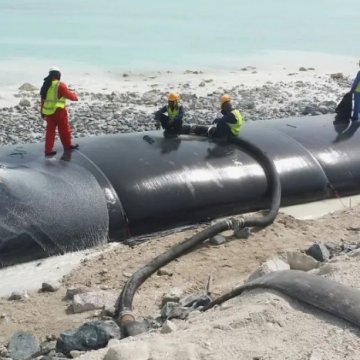 Geotube filling construction process